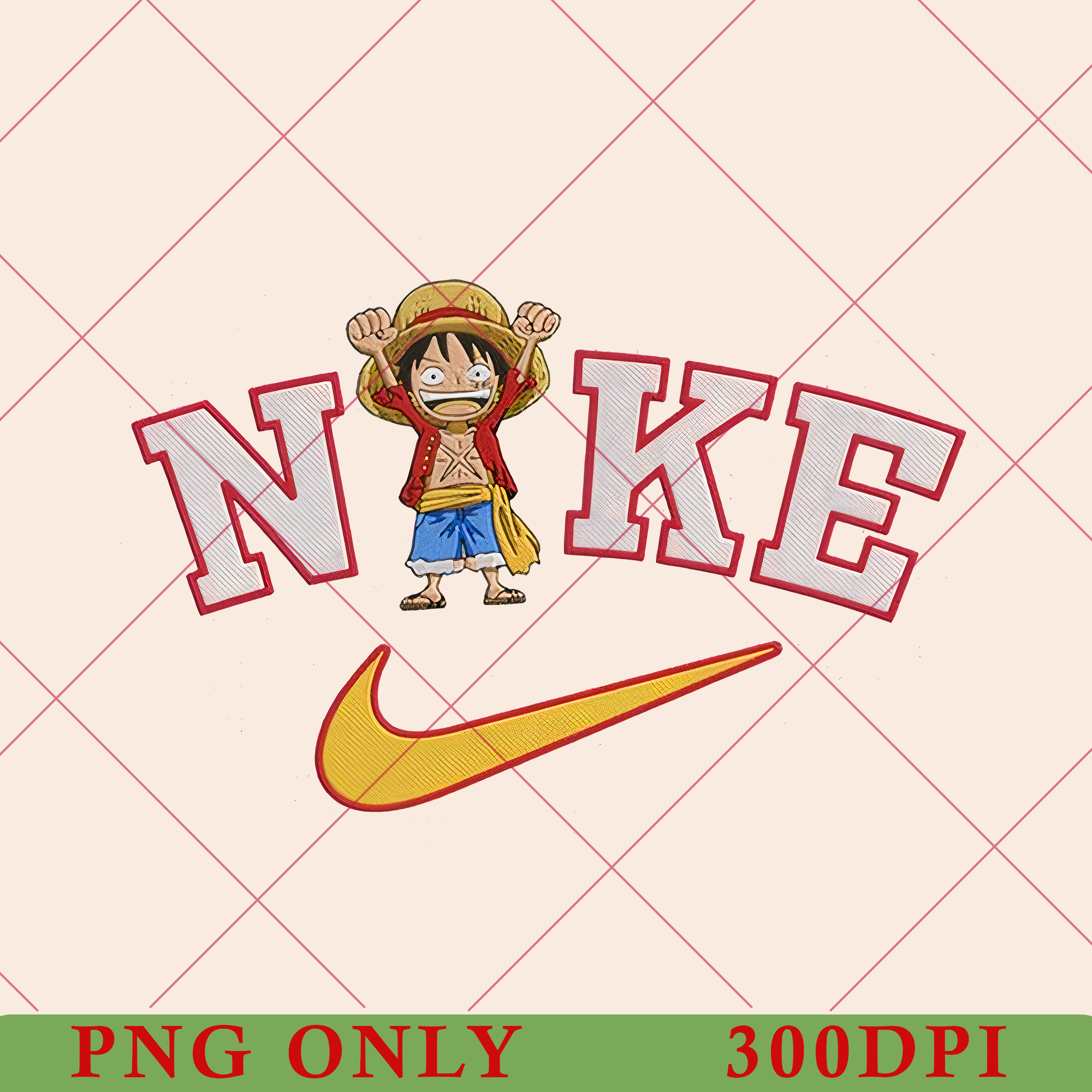 Retro Monkey D. Luffy Nike PNG, Just Do It Later Luffy Logo - Inspire ...