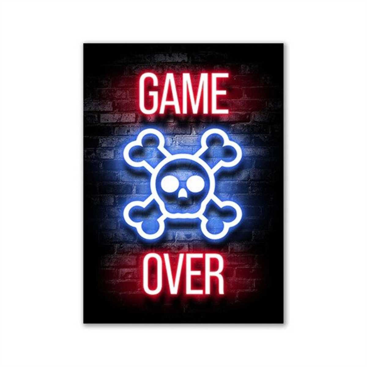 Game Over Canvas Poster, Gaming Controller Gamepad Canvas Po - Inspire ...