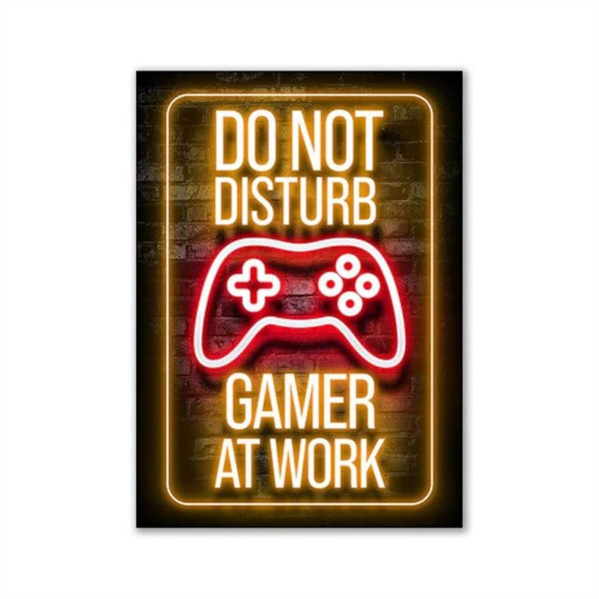 Do Not Disturb Gamer at Work Canvas Poster, Gaming Controlle - Inspire ...