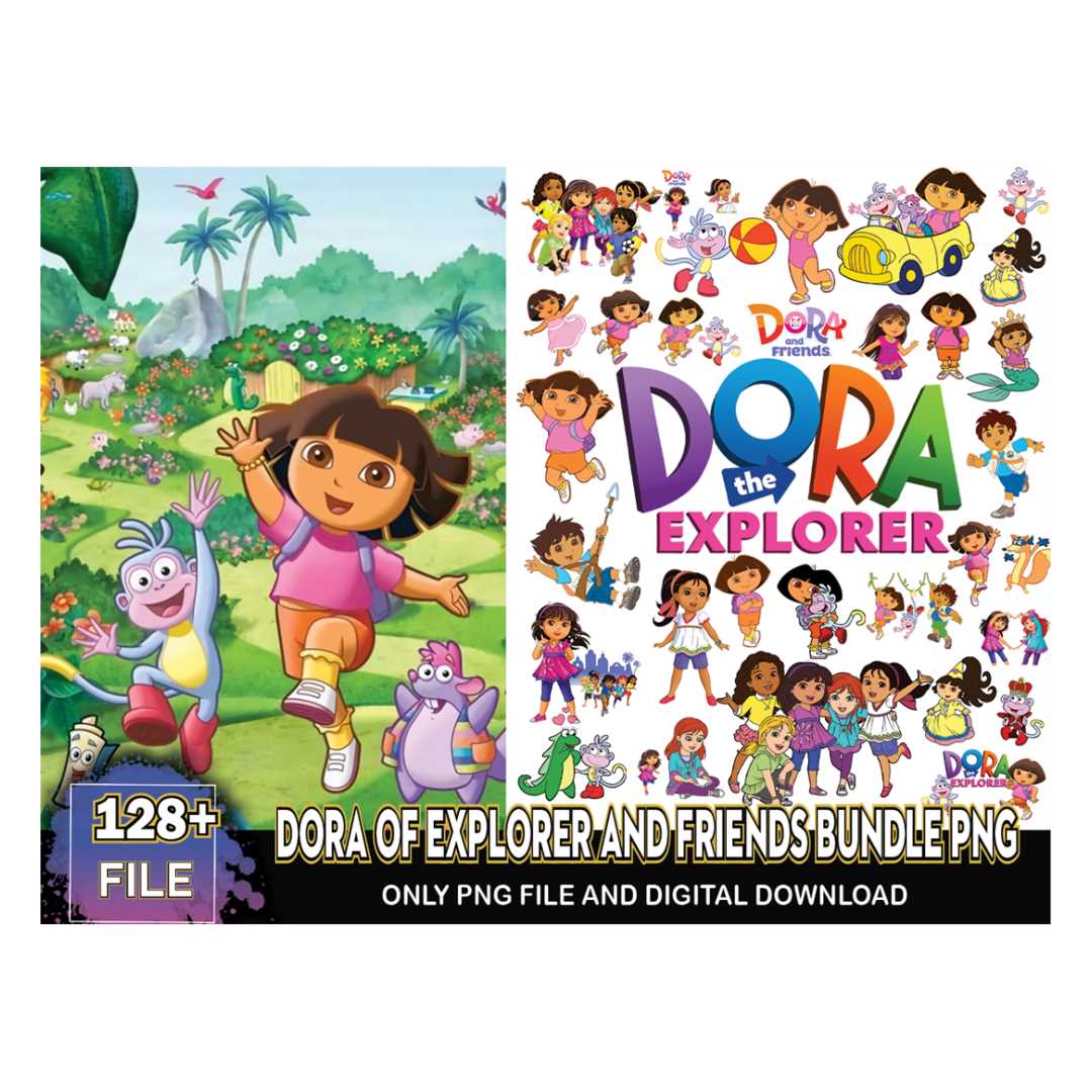 128 Files Dora Of Explorer and Friends Bundle Png | Inspire Uplift