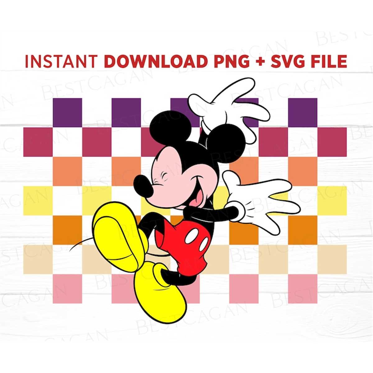 Summer Checkered Mouse Svg, Layered Retro Mouse Svg, Colorfu - Inspire ...