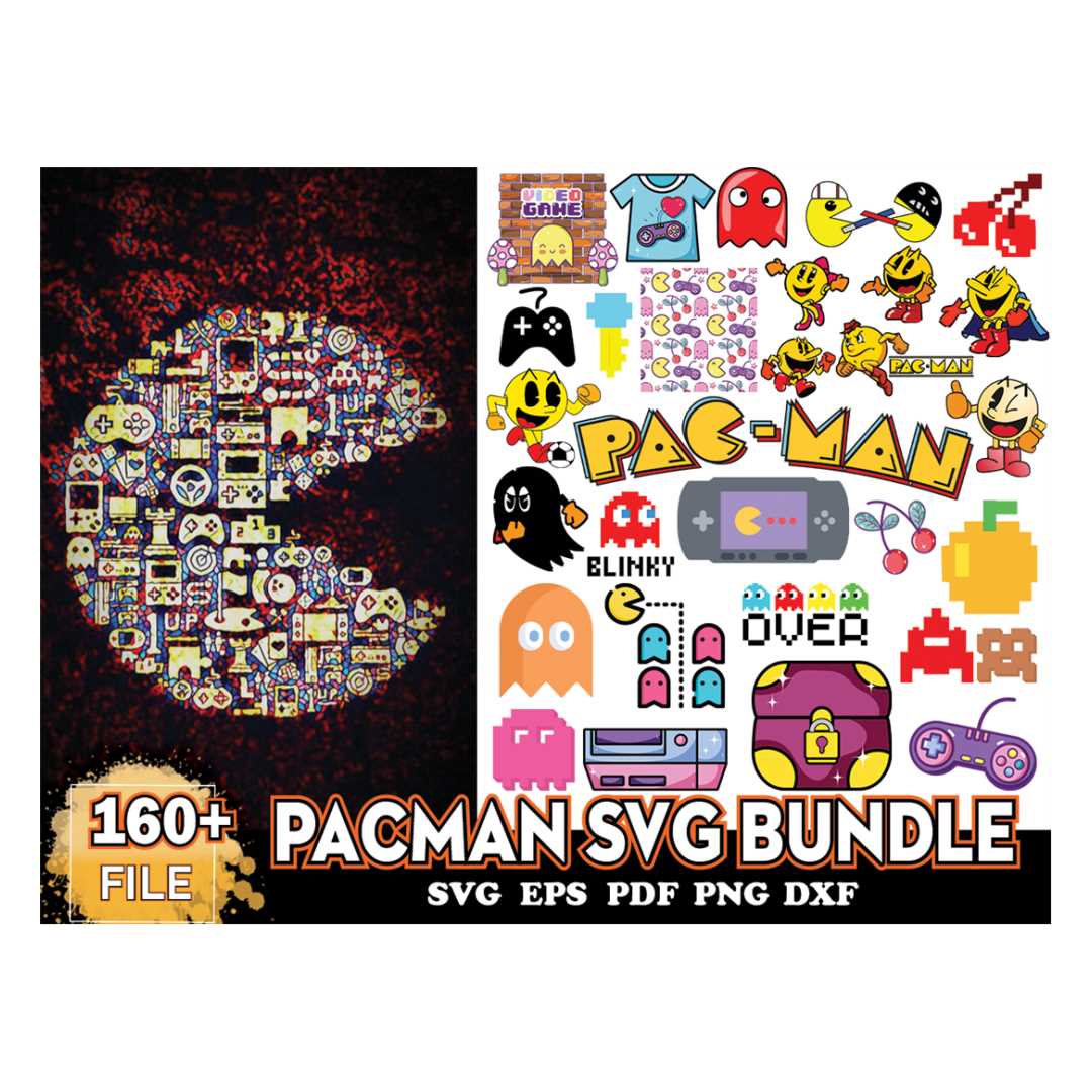 160 Files Pacman Svg Bundle, Game Over Svg | Inspire Uplift