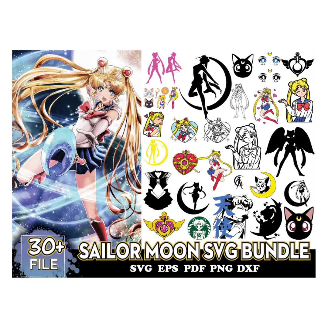 30 Files Sailor Moon Svg Bundle, Sailor Moon Svg, Sailor Moo | Inspire ...