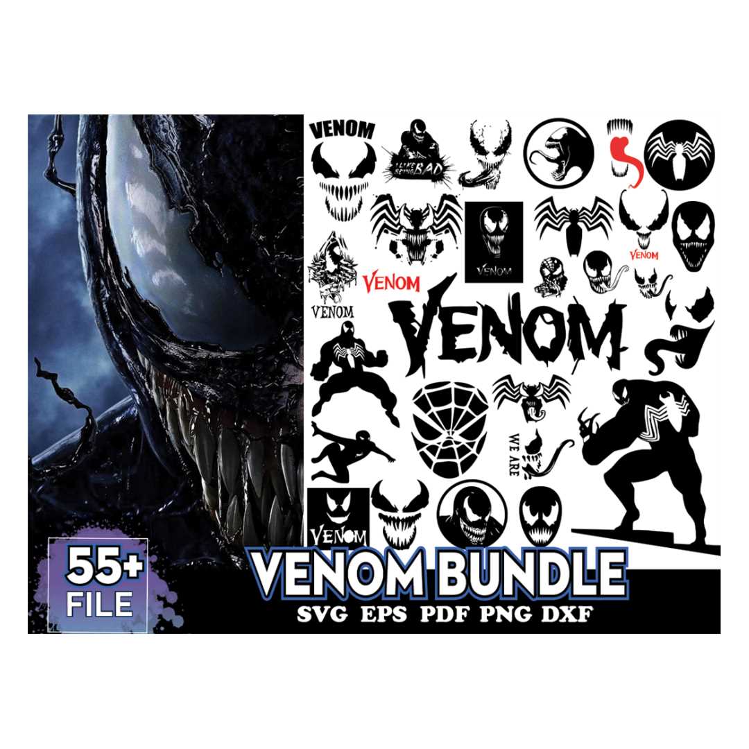 55 Files Venom Bundle, Spiderman Svg, Marvel Svg | Inspire Uplift