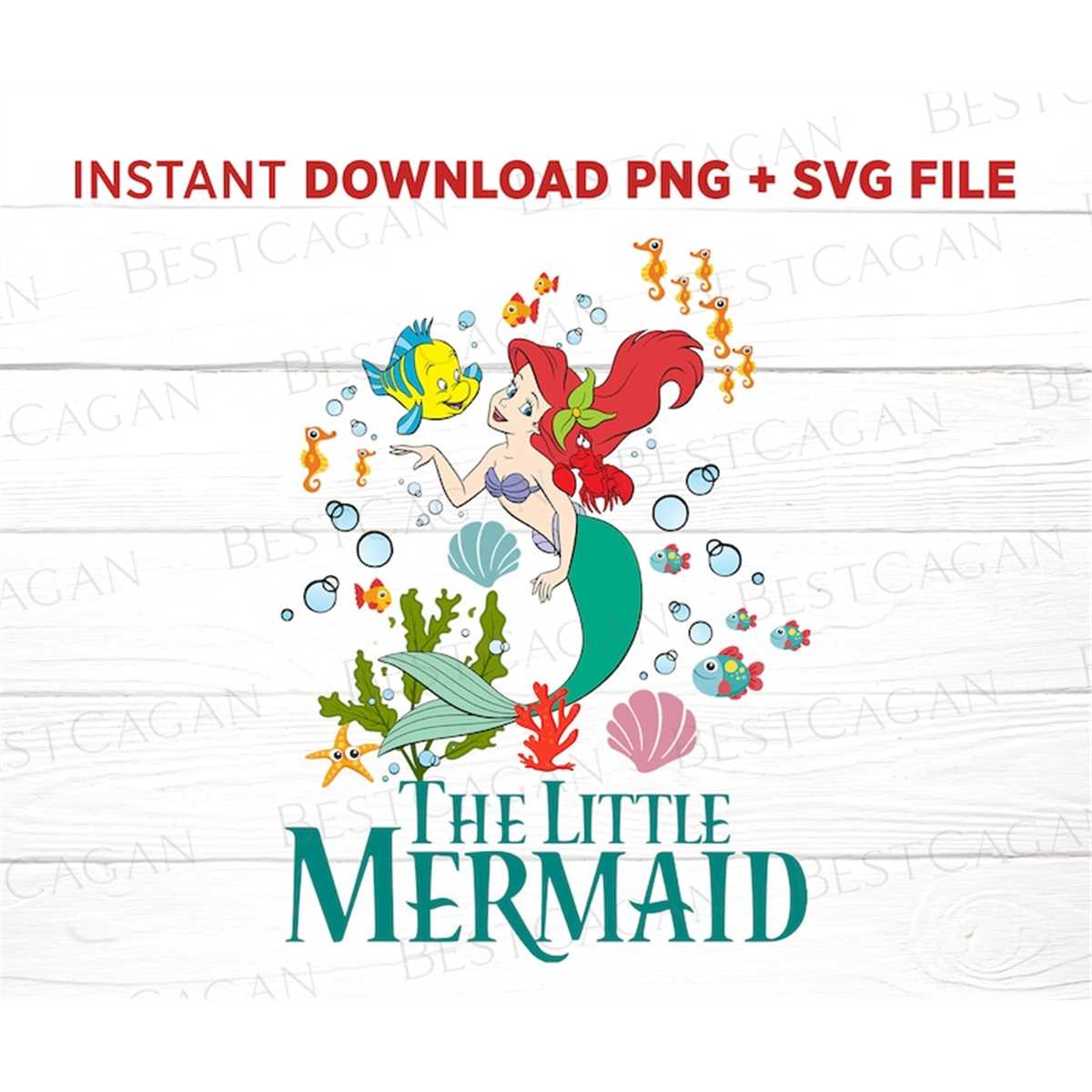 The Little Mermaid Svg, Princess Mermaid with Friends Svg, R - Inspire ...