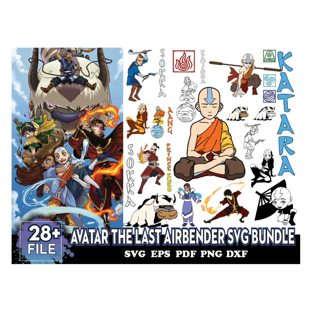 Avatar The Last Airbender Svg Bundle, Aang Svg, Avatar Svg | Inspire Uplift