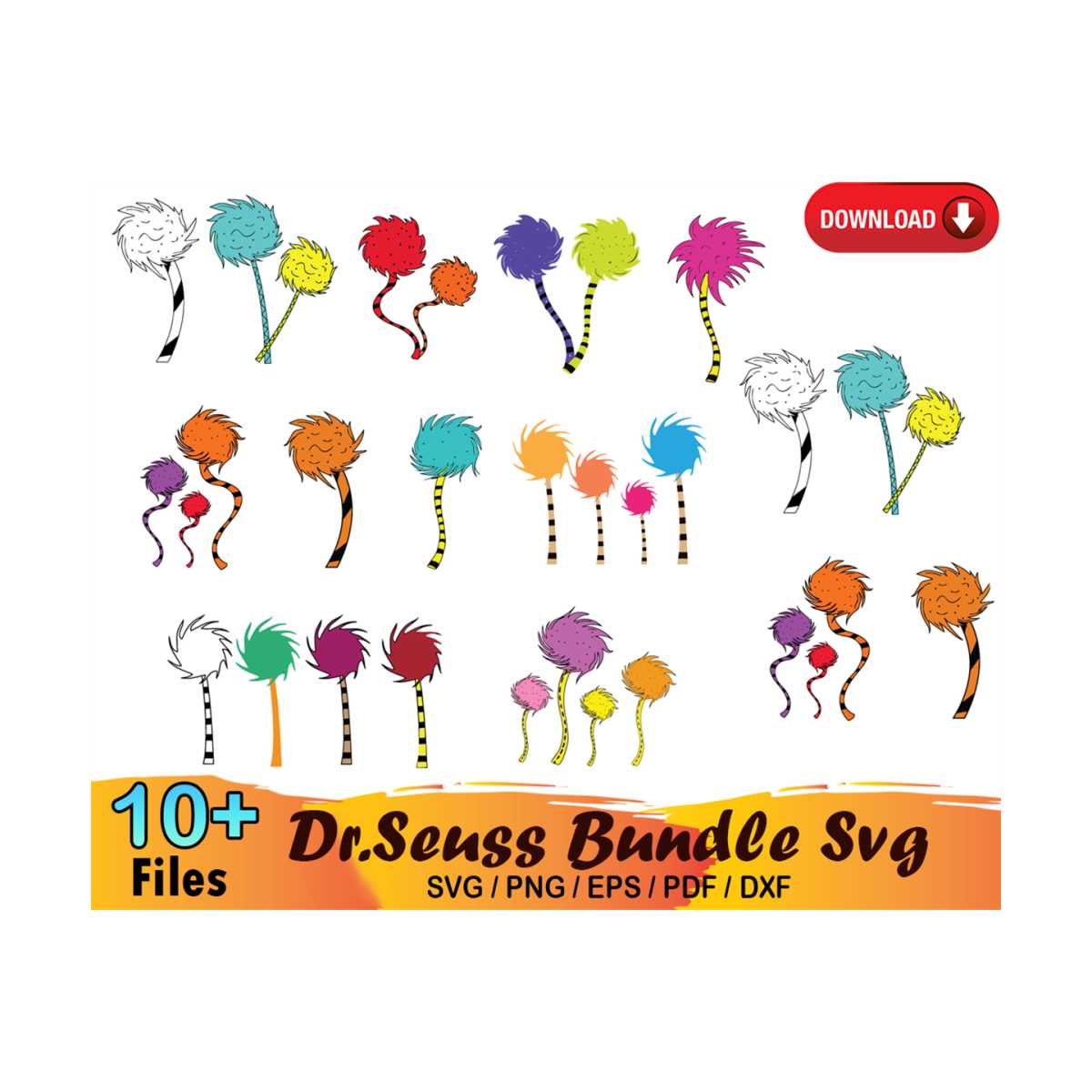 10 Lorax Trees Bundle Svg, Lorax Svg, Lorax Bundle Svg | Inspire Uplift