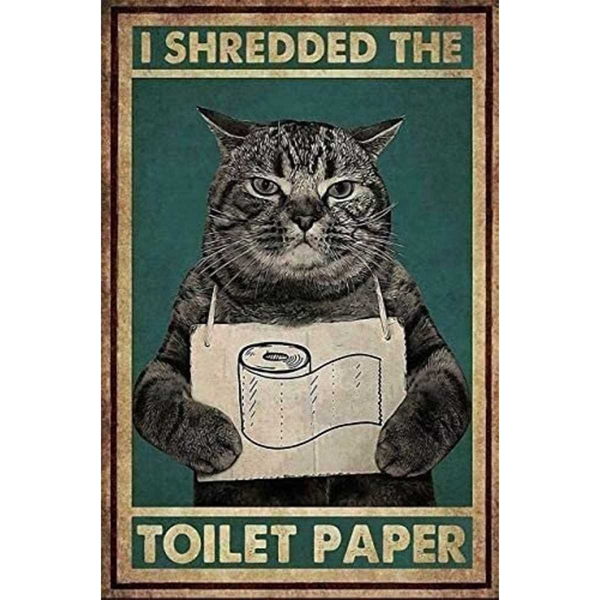 Vintage Canvas Poster I Shredded the Toilet Paper Print Wall | Inspire ...