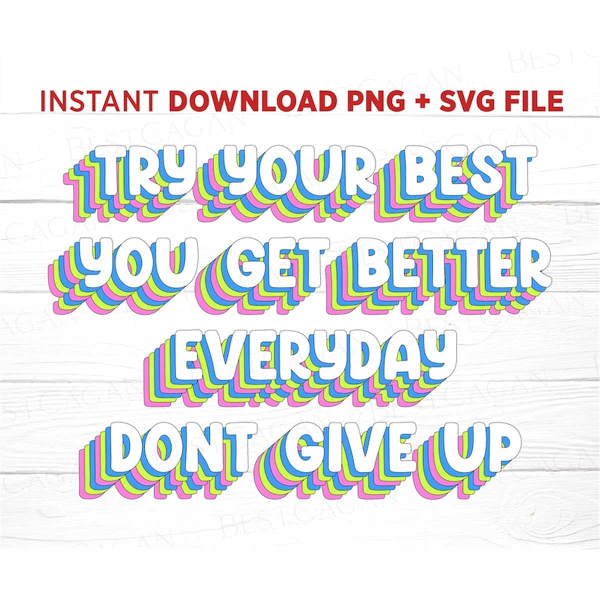 Try Your Best Svg, Inspirational Quote Png, Motivational Quo - Inspire ...