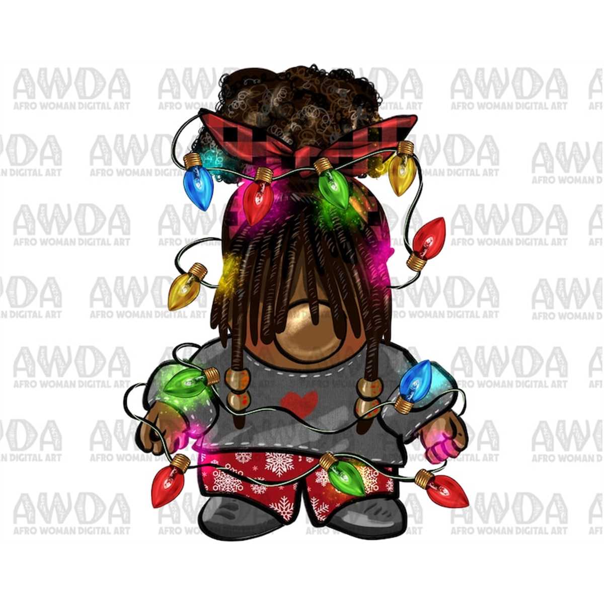 Christmas Afro Gnome Dreads Bang Png Sublimation Design, Afr | Inspire ...