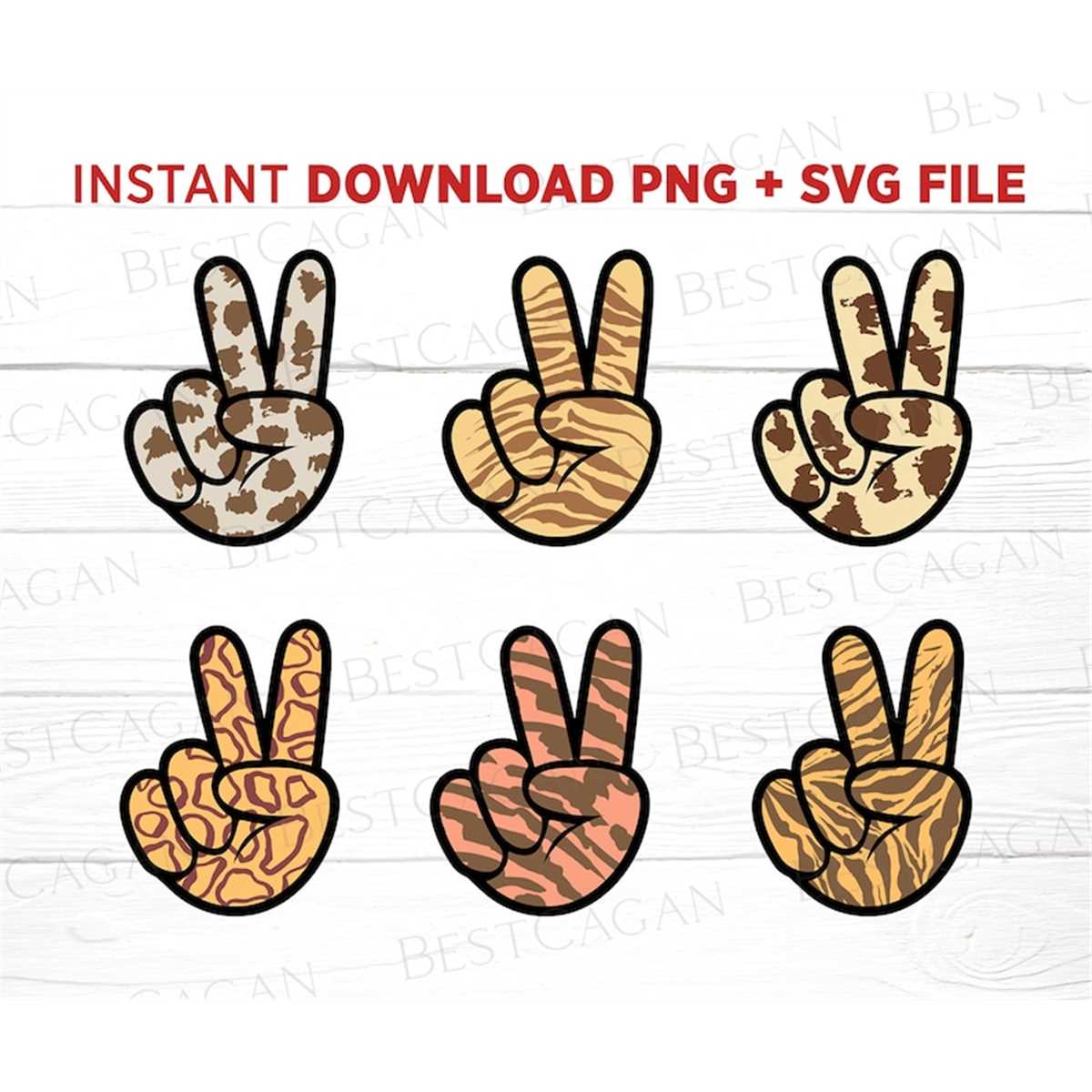 Peace Hand Bundle Svg, Leopard Finger Svg, Hand Symbol Png, | Inspire ...