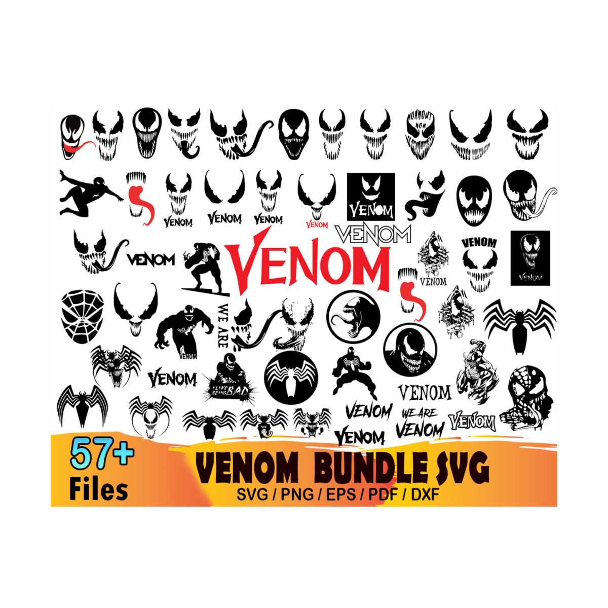 57 Venom Bundle Svg, Marvel Svg, Venom Svg, Venom Clipart | Inspire Uplift