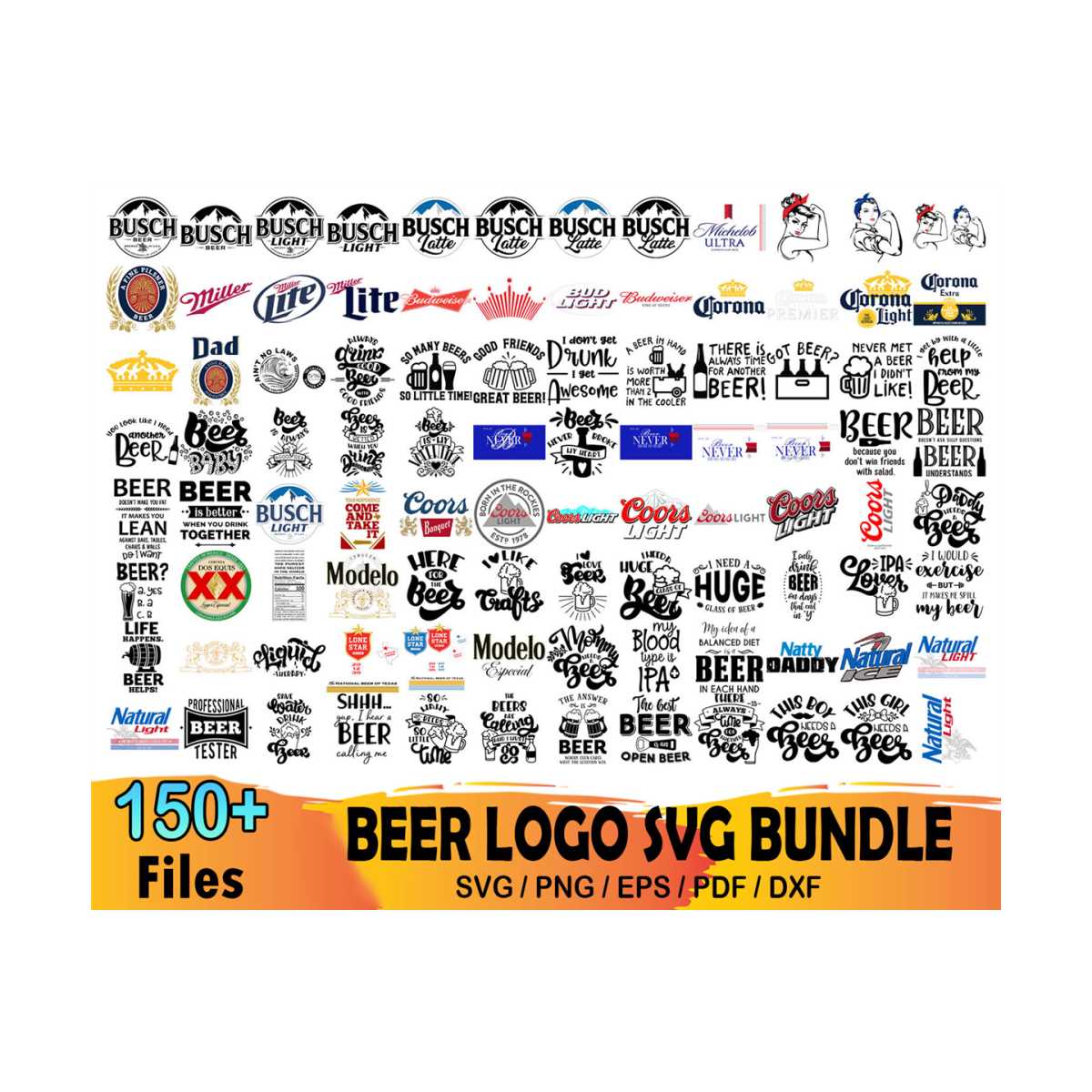 150 Files Beer Logo Bundle Svg, Beer Svg, Budweiser Svg | Inspire Uplift