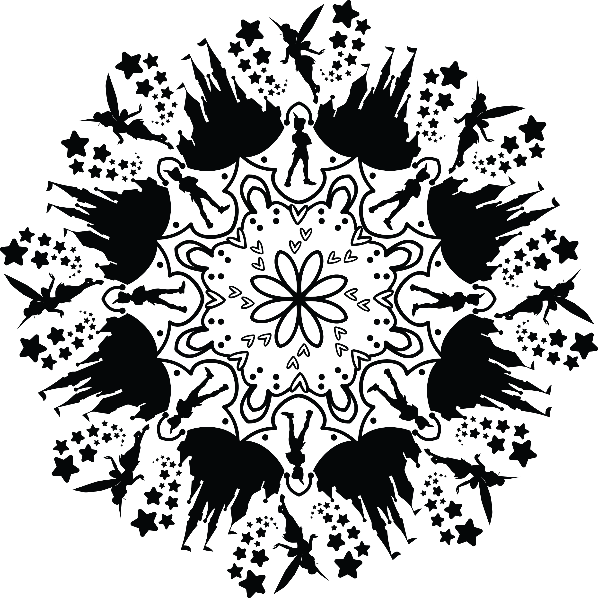 Peter pan mandala Svg, Disney svg, Disney Castle svg, Mickey - Inspire ...