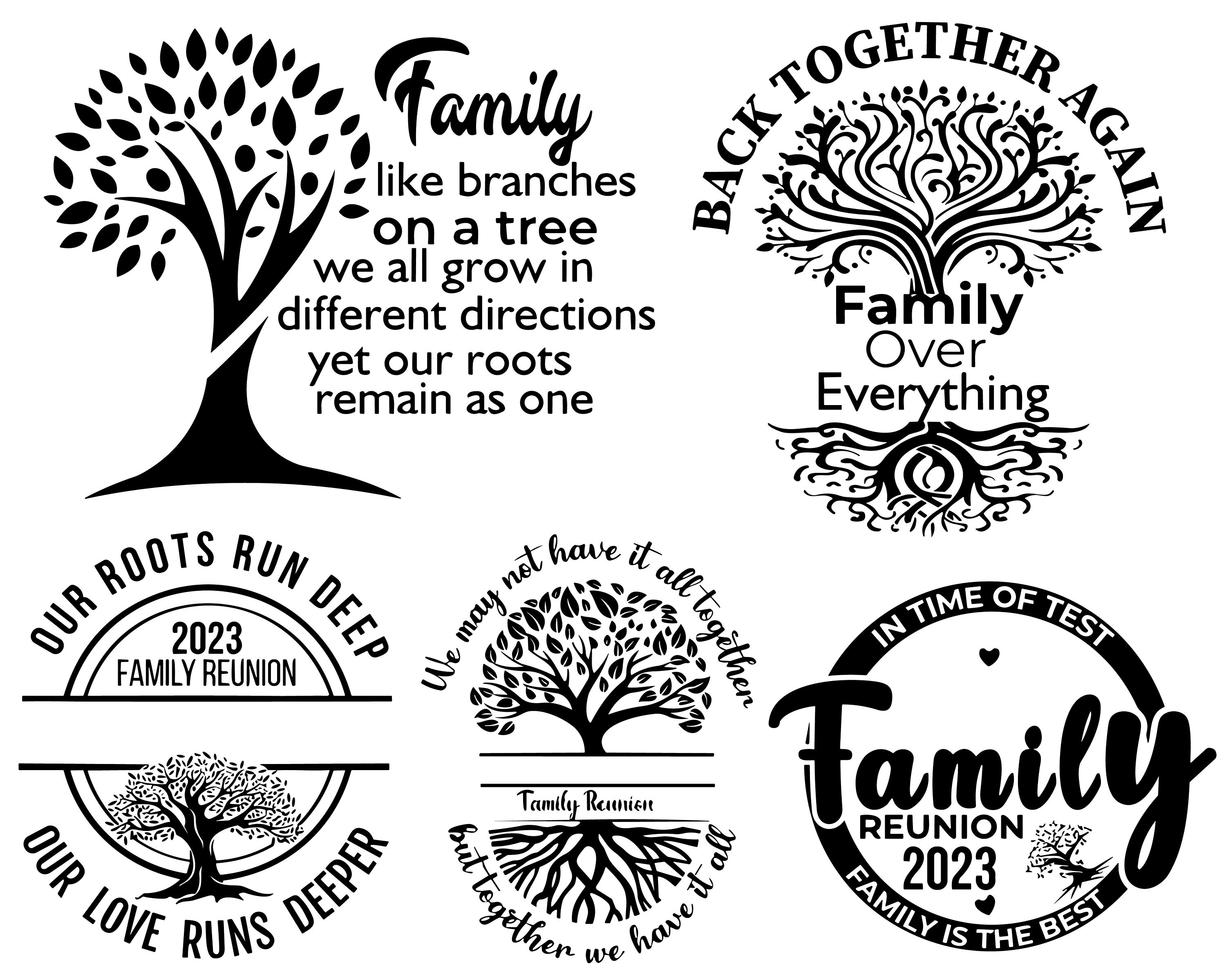 Family reunion Png bundle, Our Love Runs Deeper, Our Roots R | Inspire ...