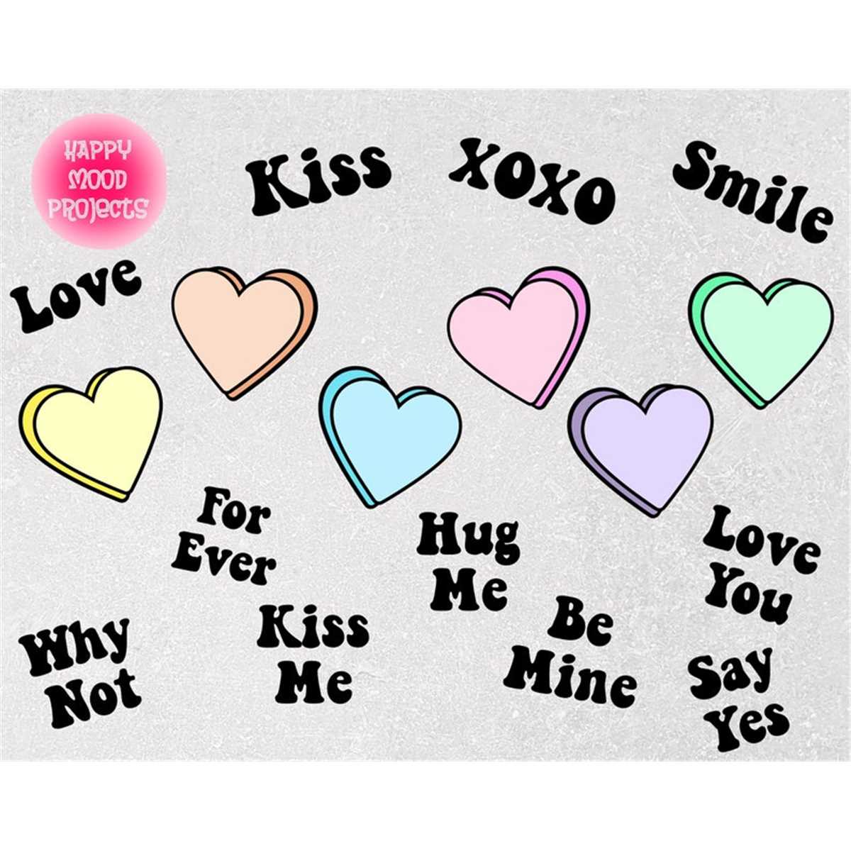 Candy Heart And Words Svg Png, Layered By Color, Instant Do | Inspire ...