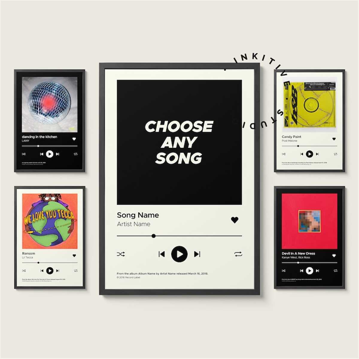 Custom Song Poster - Spotify - Album Cover Print, Music Wall | Inspire ...