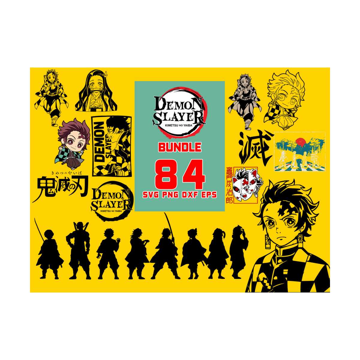 84 Files Demon Slayer Kimetsu No Yaiba Bundle Svg, Cartoon S | Inspire ...