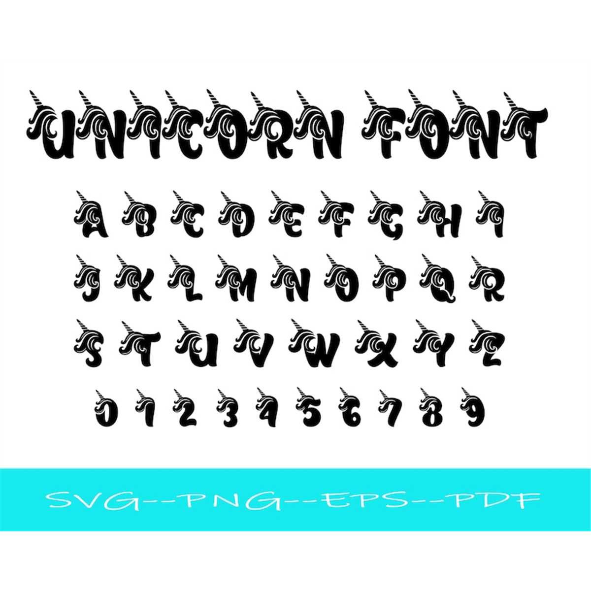 Unicorn Alphabet Svg / Unicorn Font Svg | Inspire Uplift
