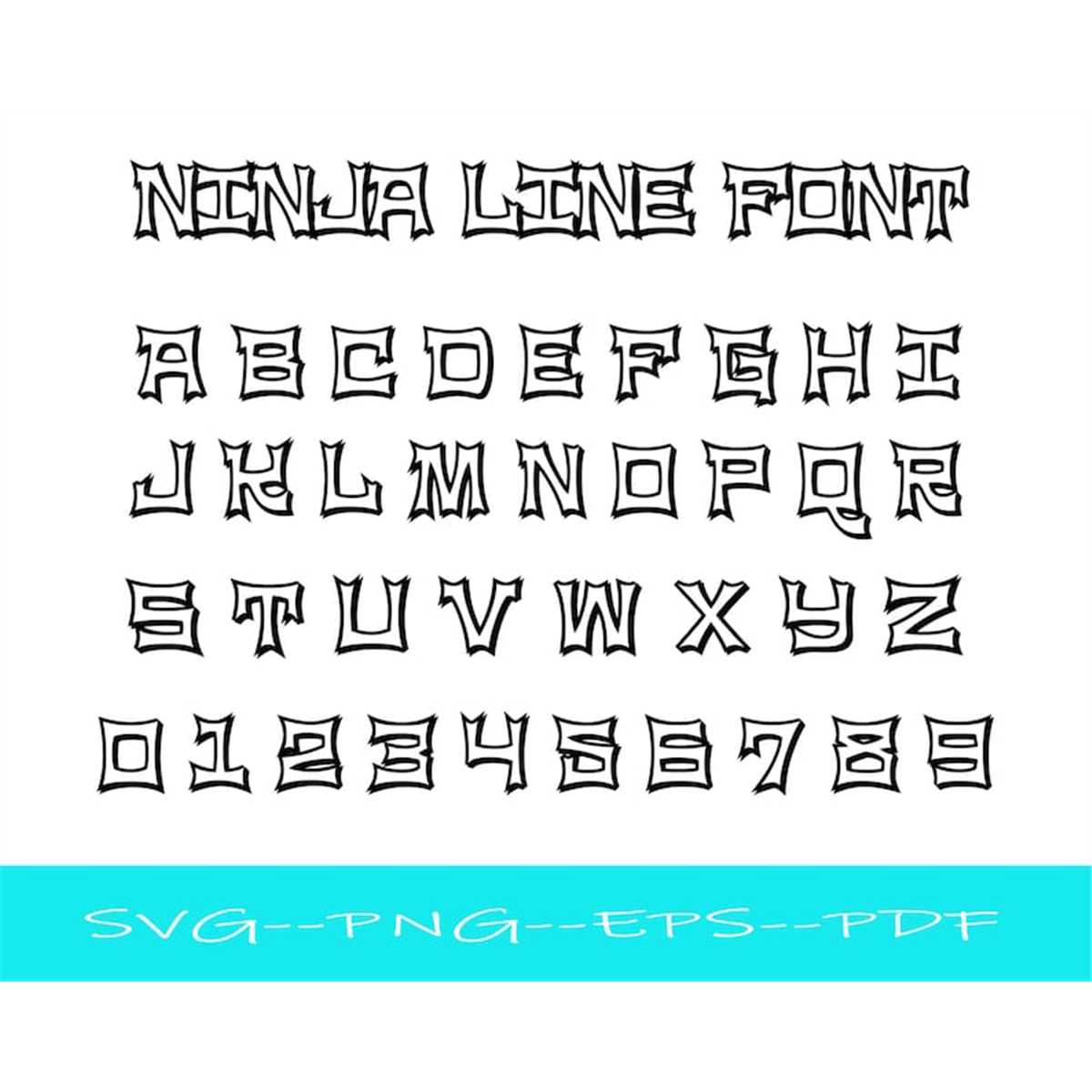 Ninja Alphabet Svg / Ninja Font Svg | Inspire Uplift