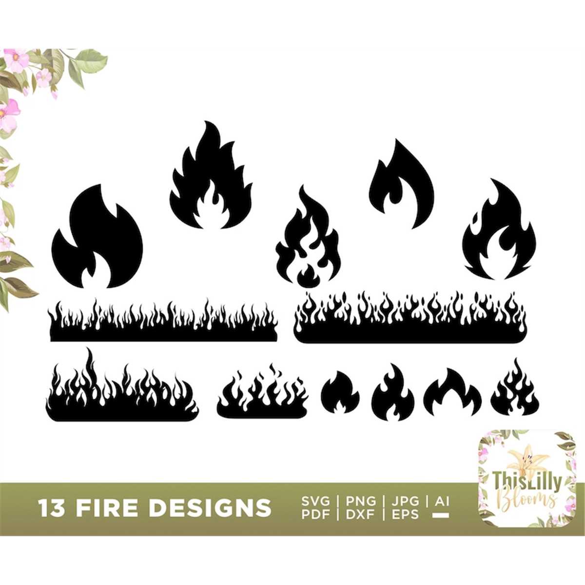 Fire Flame SVG, Flame svg, Fire Svg, Fire Flames, Svg Bundle | Inspire ...