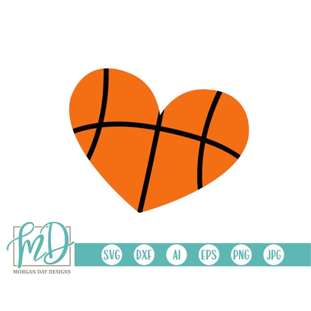 Basketball SVG, Basketball Clipart, Basketball Heart SVG, He | Inspire Uplift