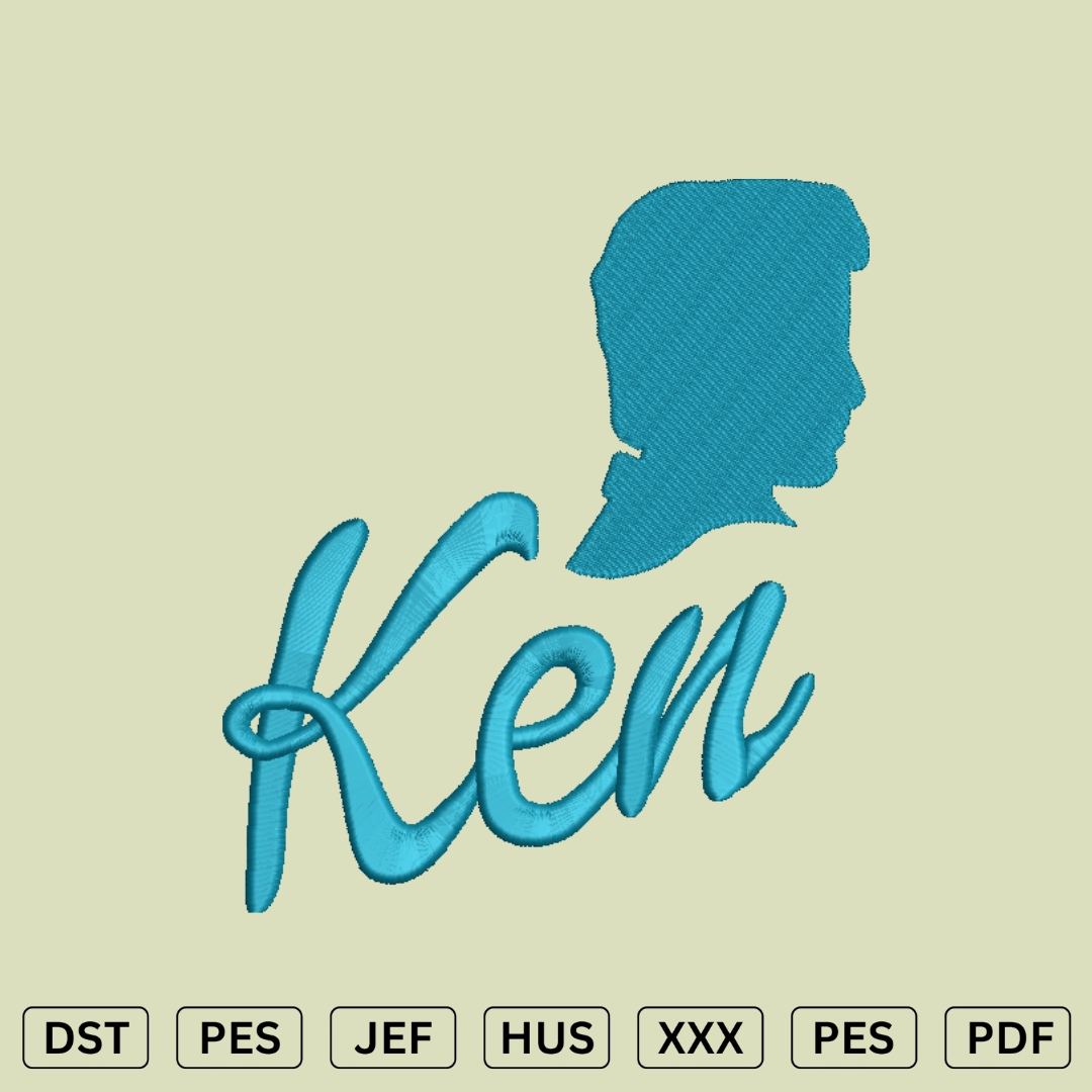 Ken Embroidery design v2 - Machine Embroidery Files - DST, P - Inspire ...