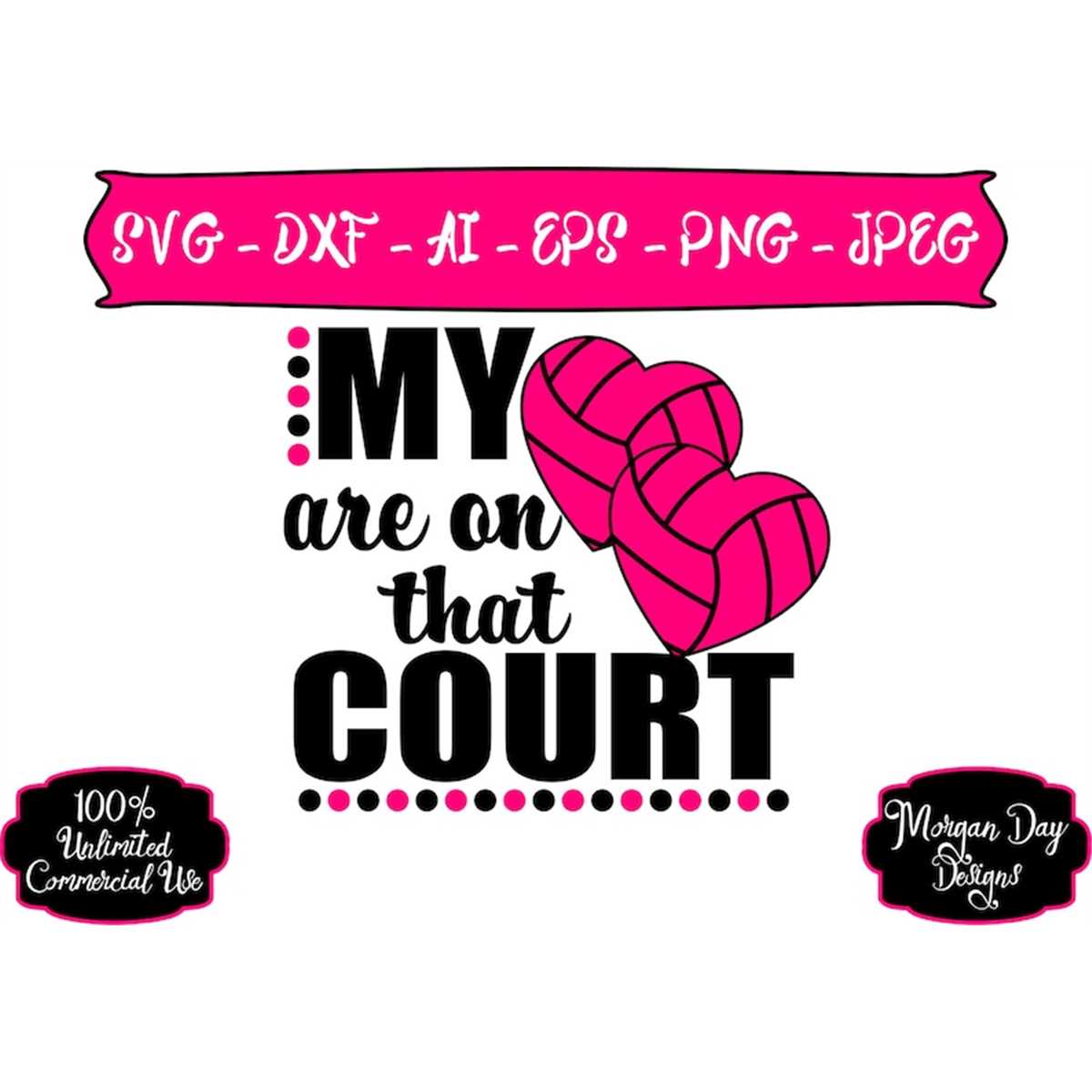 Volleyball Mom SVG - My Hearts are on that Court SVG - Volle | Inspire ...