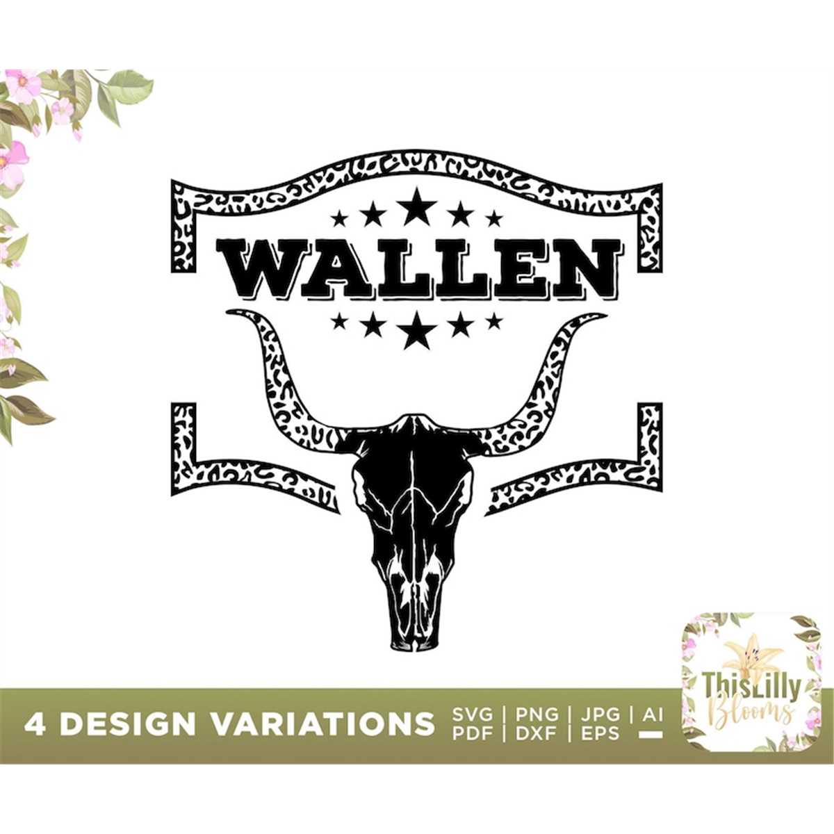 Wallen bull skull leopard SVG, Bull skull SVG,Digital downlo - Inspire ...