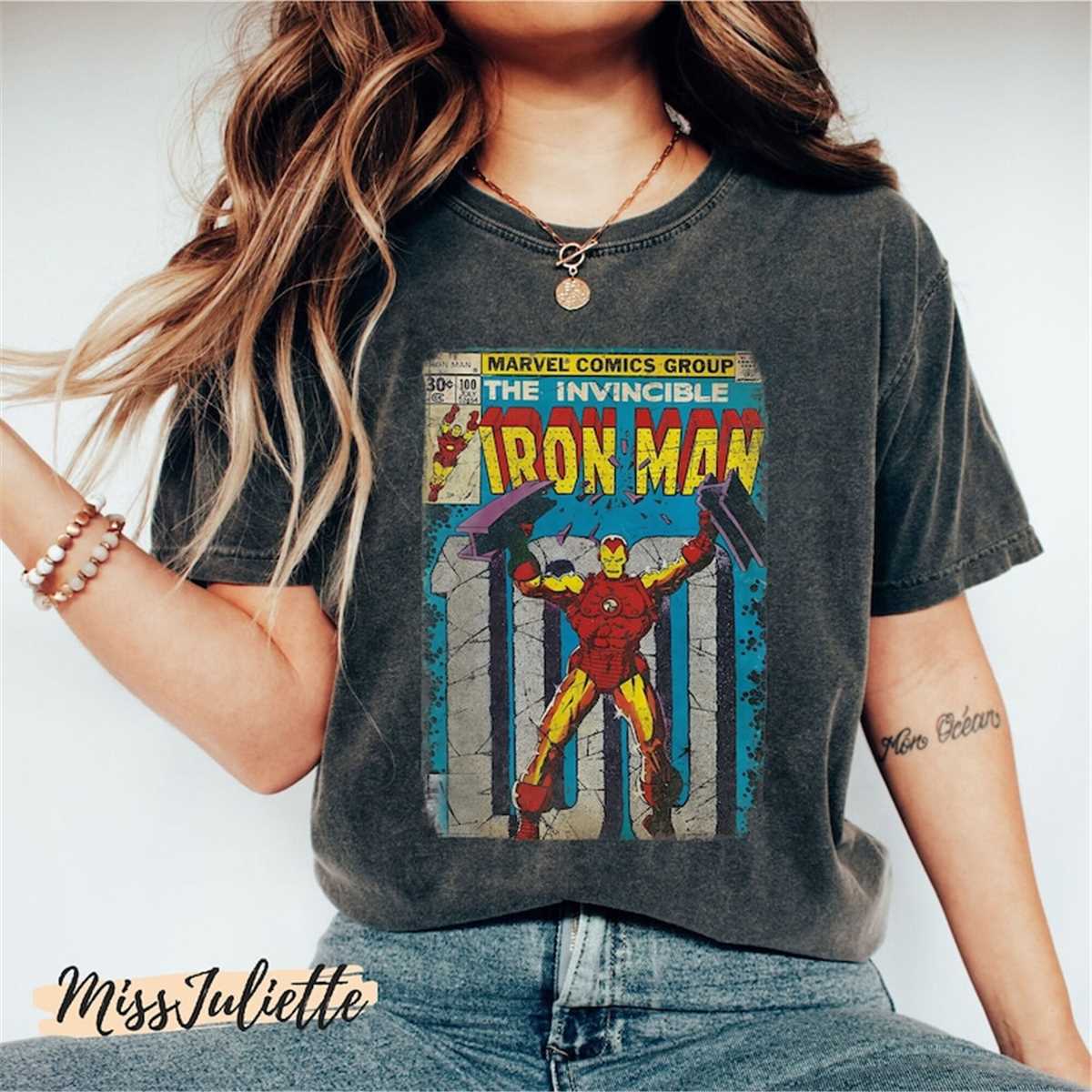 Comfort Colors Marvel Iron Man Classic Retro Comic Vintage C | Inspire ...