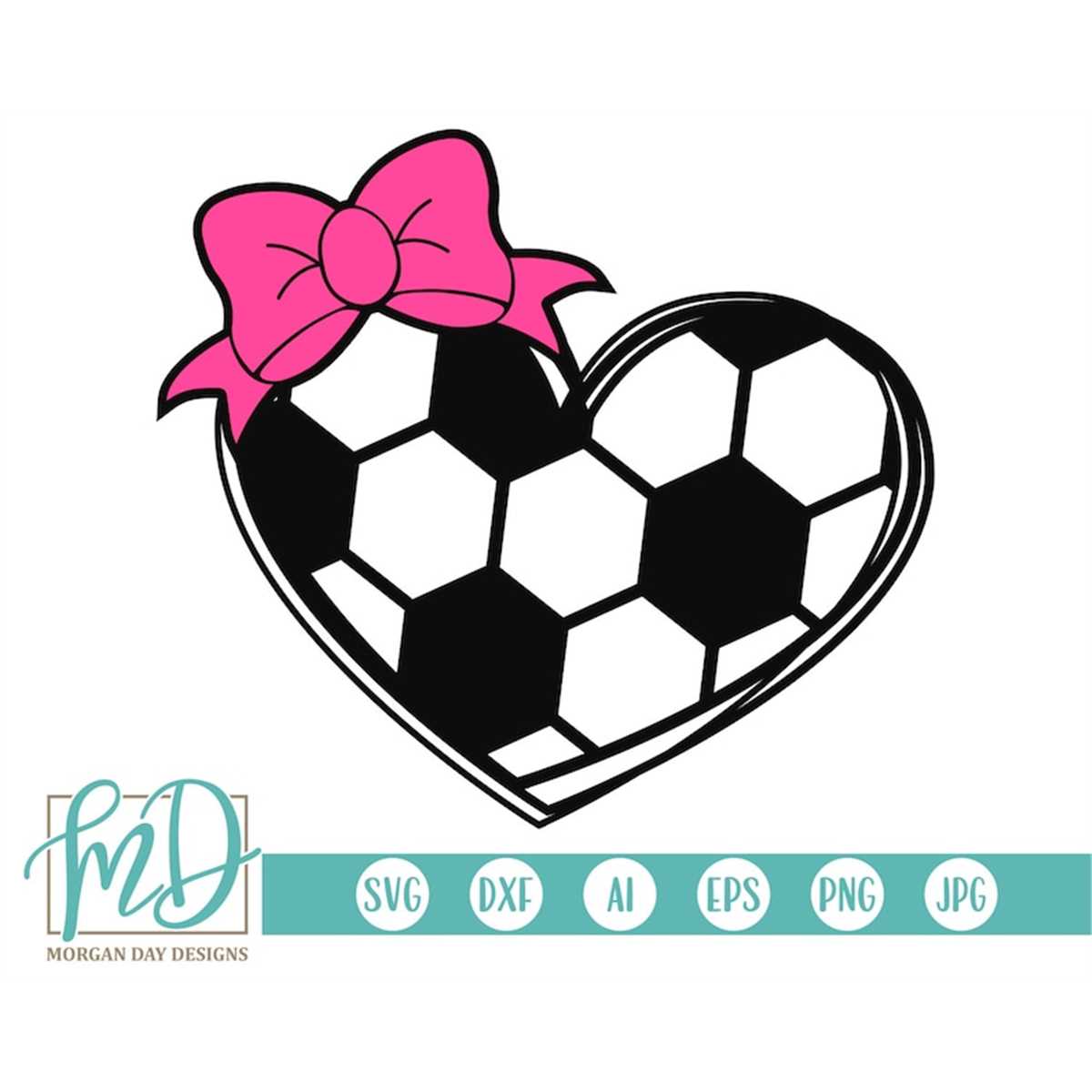 Soccer Heart SVG - Soccer Bow SVG - Soccer SVG - Soccer Ball | Inspire ...