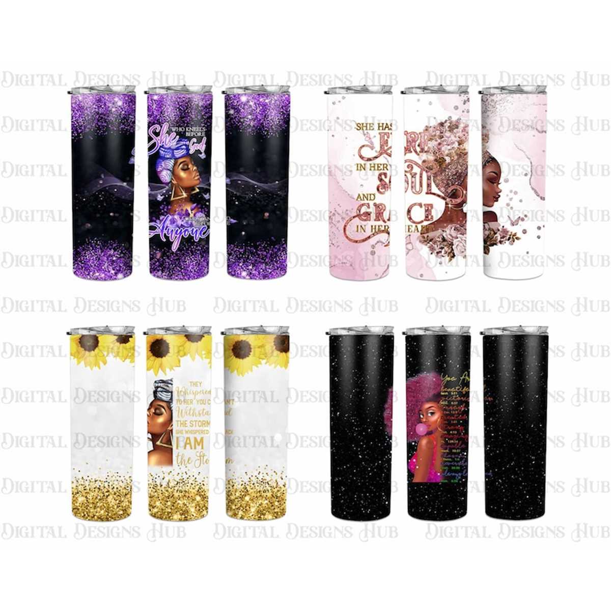 Afro Girl Magic 20 Oz Tumbler PNG Bundle, African American W | Inspire ...