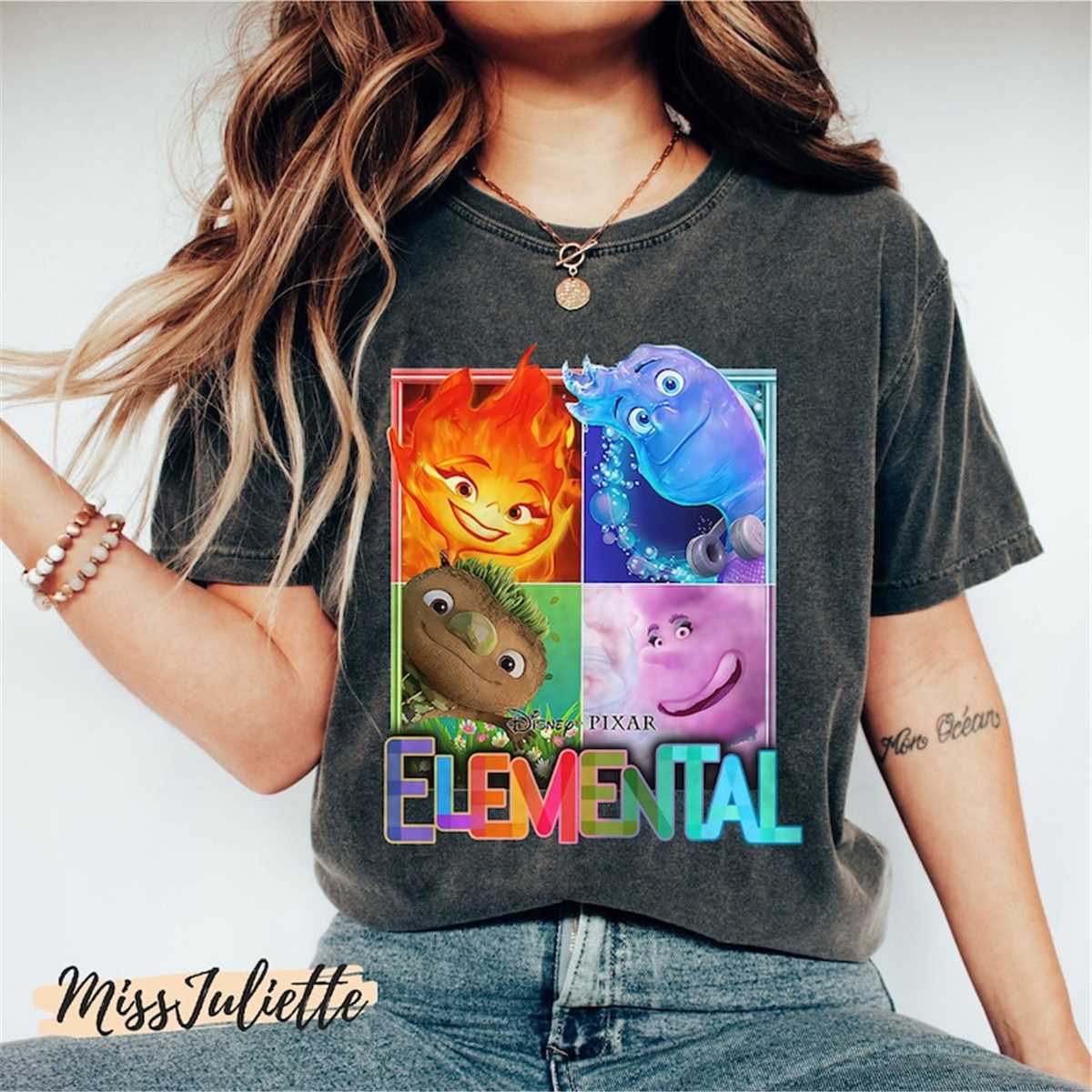 Comfort Colors Disney Pixar Elemental Shirt, Disney Elementa - Inspire ...
