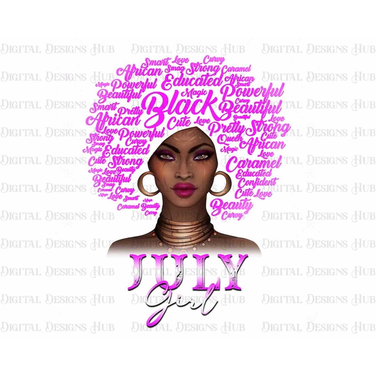 July Girl Black Queen Quotes Png, July Girl Birthday Queen P | Inspire ...