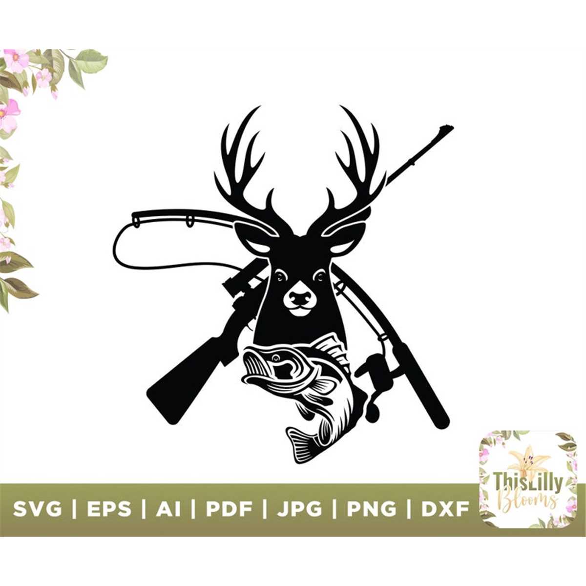 Hunting SVG, Deer Head SVG, Hunter svg, Guns svg, Fishing SV - Inspire ...