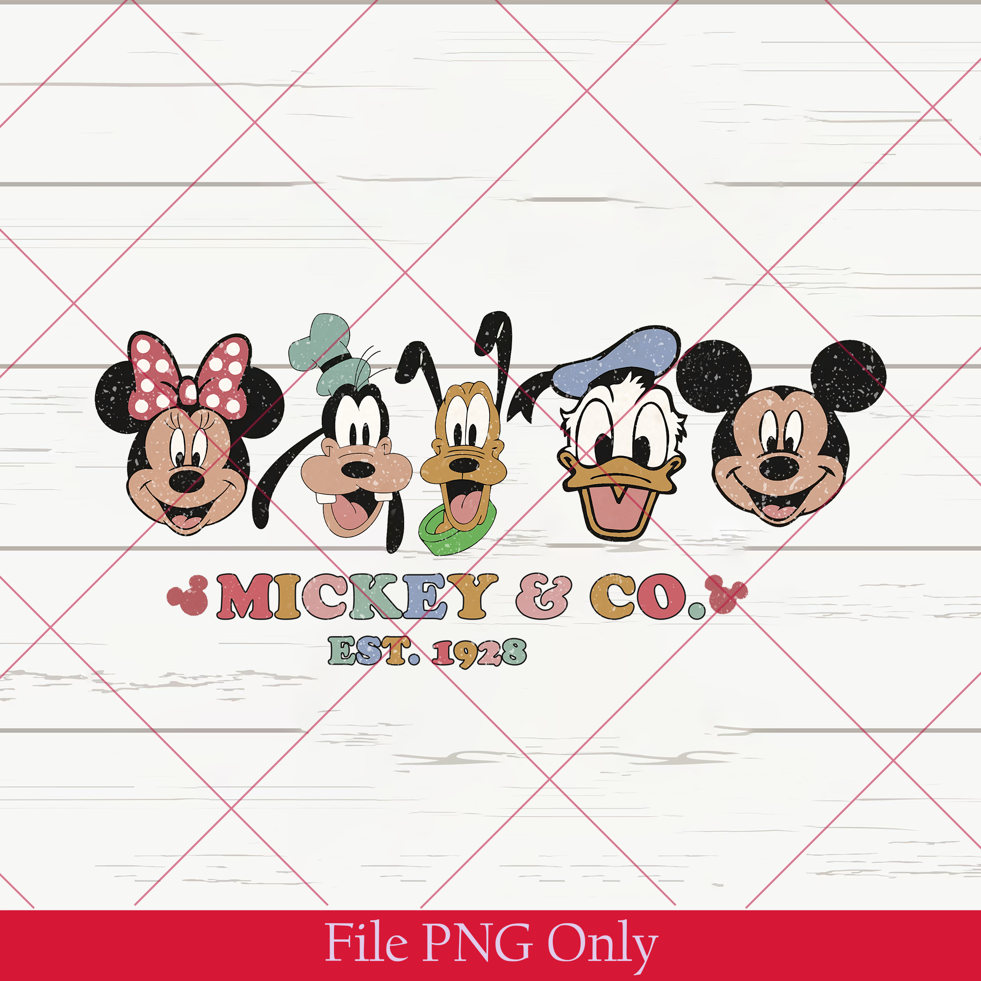 Vintage Mickey & Co Est 1928 PNG, Retro Disney Mickey And Fr | Inspire ...