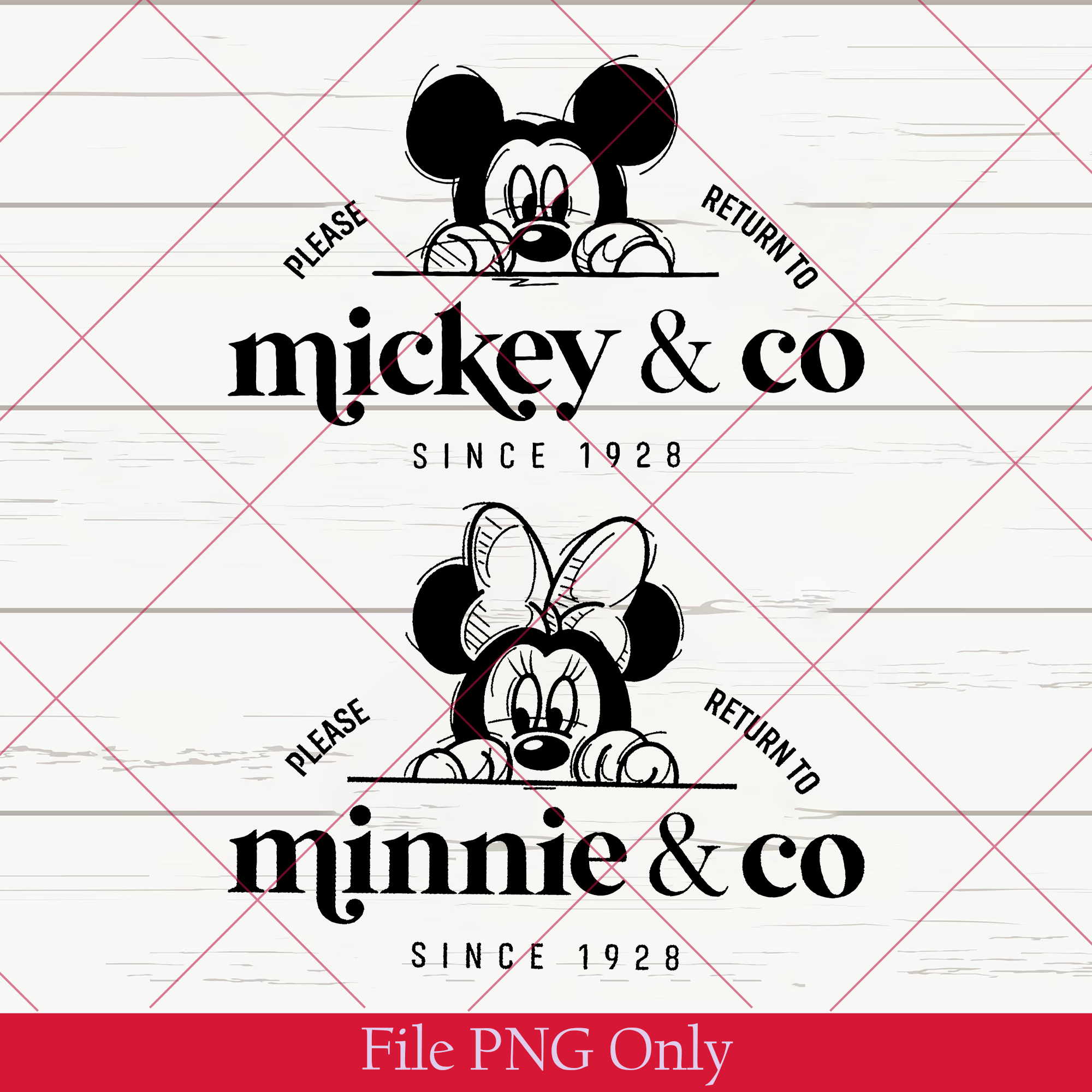 Retro Mickey Minnie & Co Est 1928 PNG, Vintage Mickey Minnie | Inspire ...
