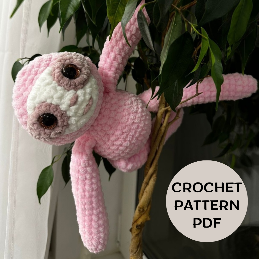 Pattern crochet plush sloth amigurumi toy | Inspire Uplift