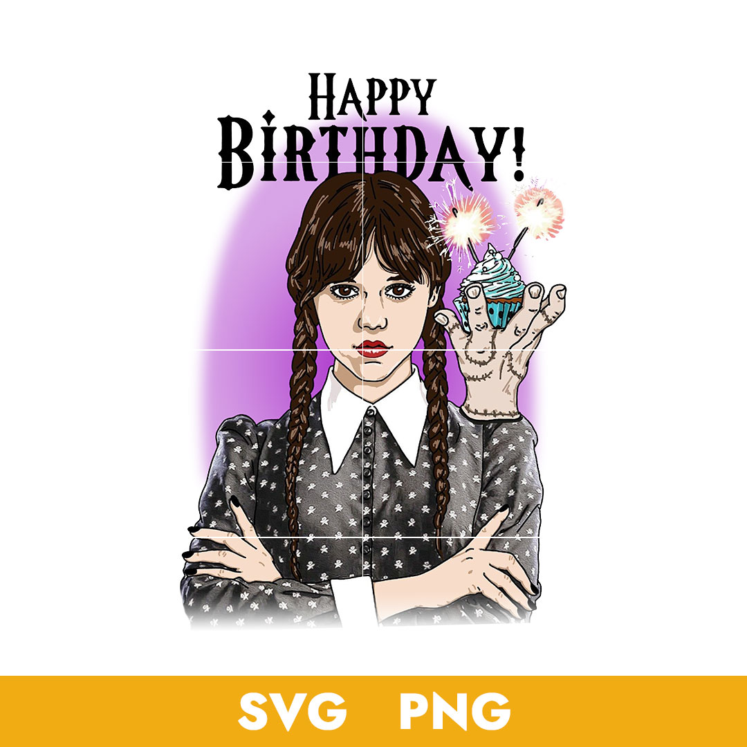 Wednesday Happy Birthday Svg, Wednesday Addams Svg, Birthday | Inspire ...