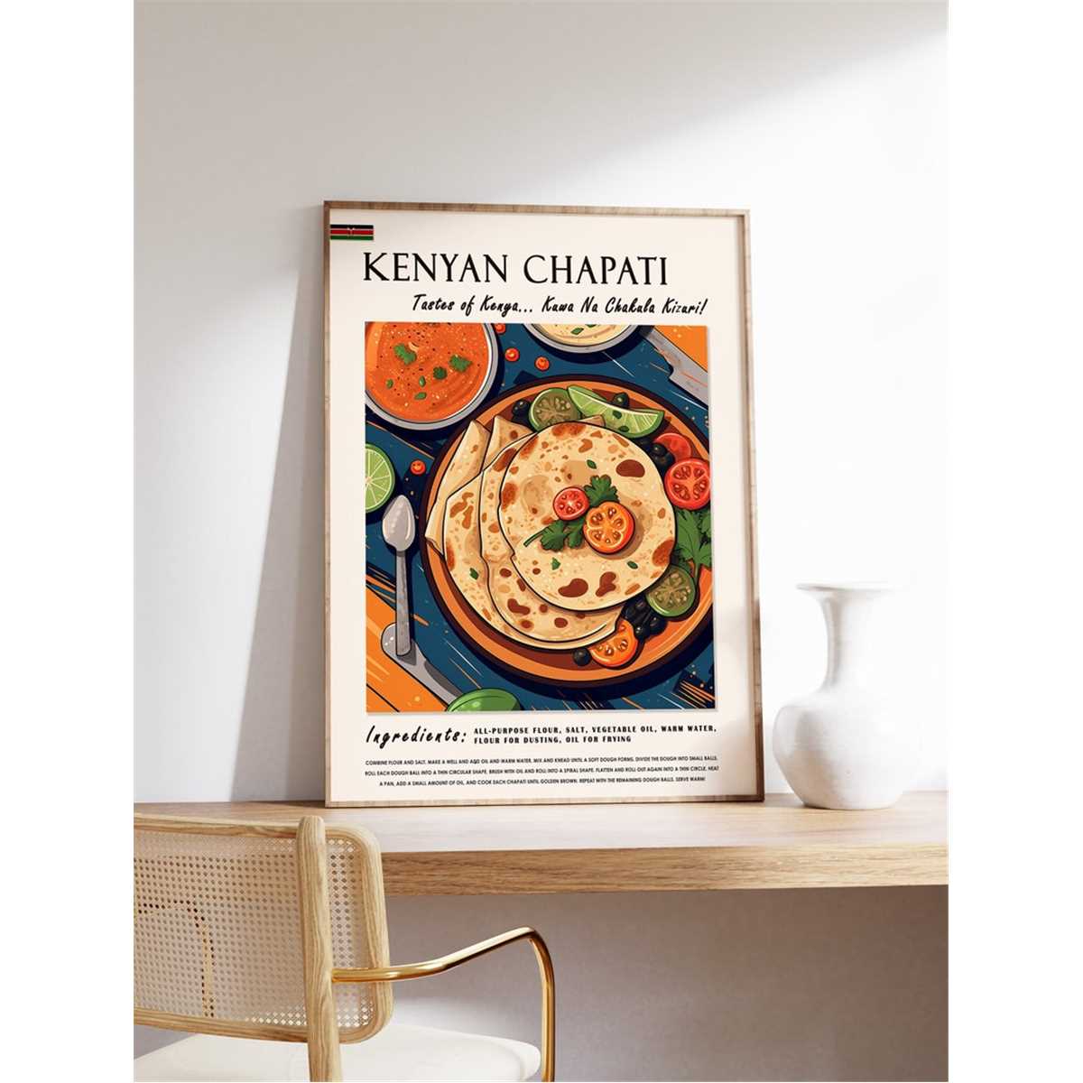 Kenyan Chapati Bread Food Poster, Kenyan Food Print, African - Inspire ...