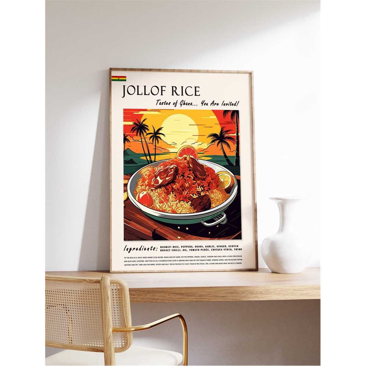 Jollof Rice Ghanaian Food Poster, African Food Print, Ghana - Inspire ...