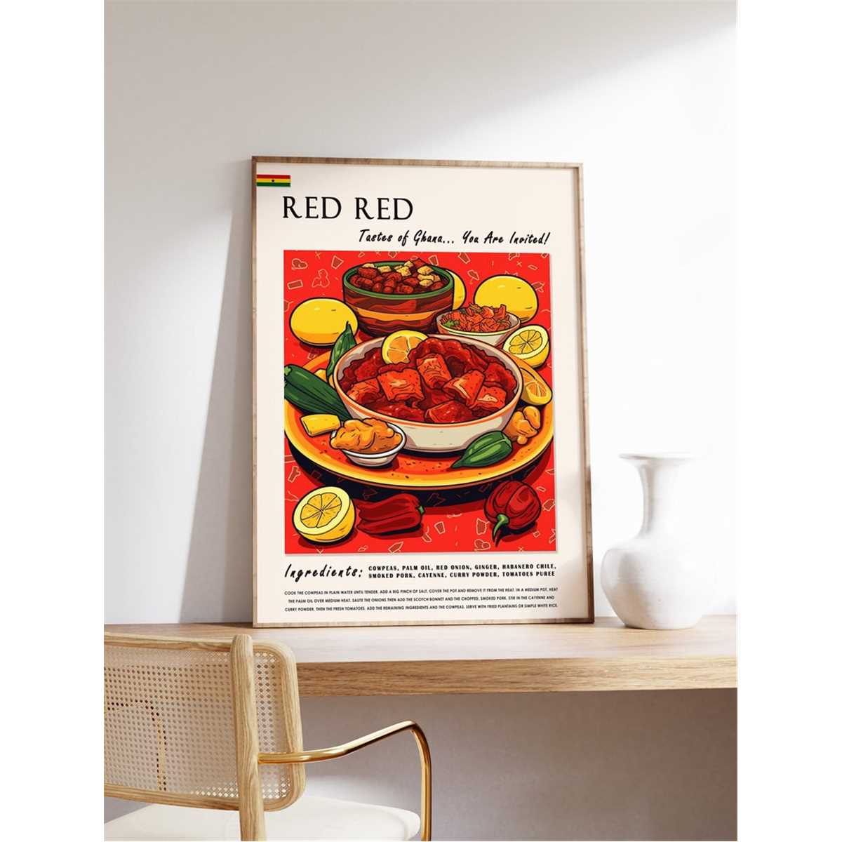 Red Reed Ghanaian Food Poster, African Food Print, Ghana Foo | Inspire ...