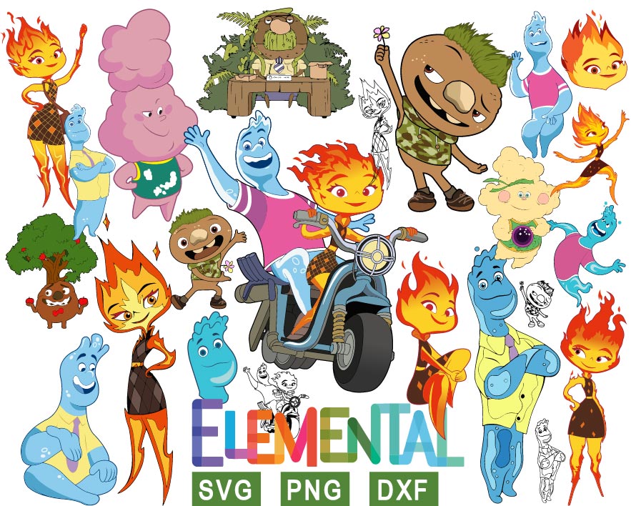 Disney Elemental Svg Bundle, Cartoon Elemental Svg Png - Inspire Uplift