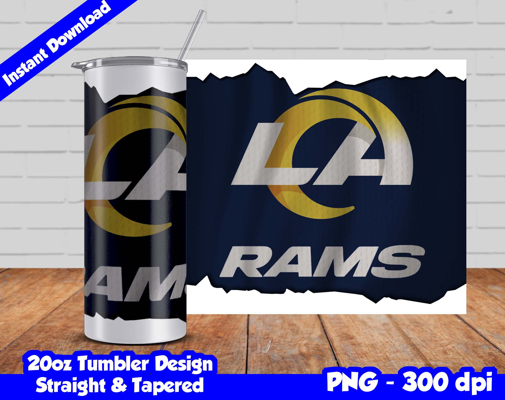 Rams Tumbler Design PNG, 20oz Tumbler Sublimation Rams Svg | Inspire Uplift