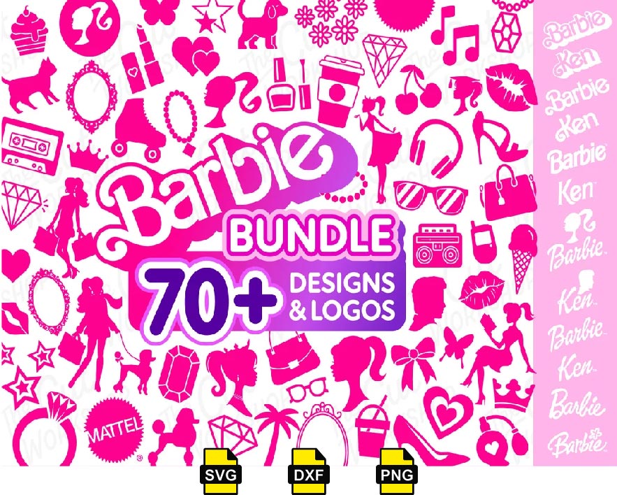 Barbie svg, barbie icons bundle, barbie princess Silhouette - Inspire ...