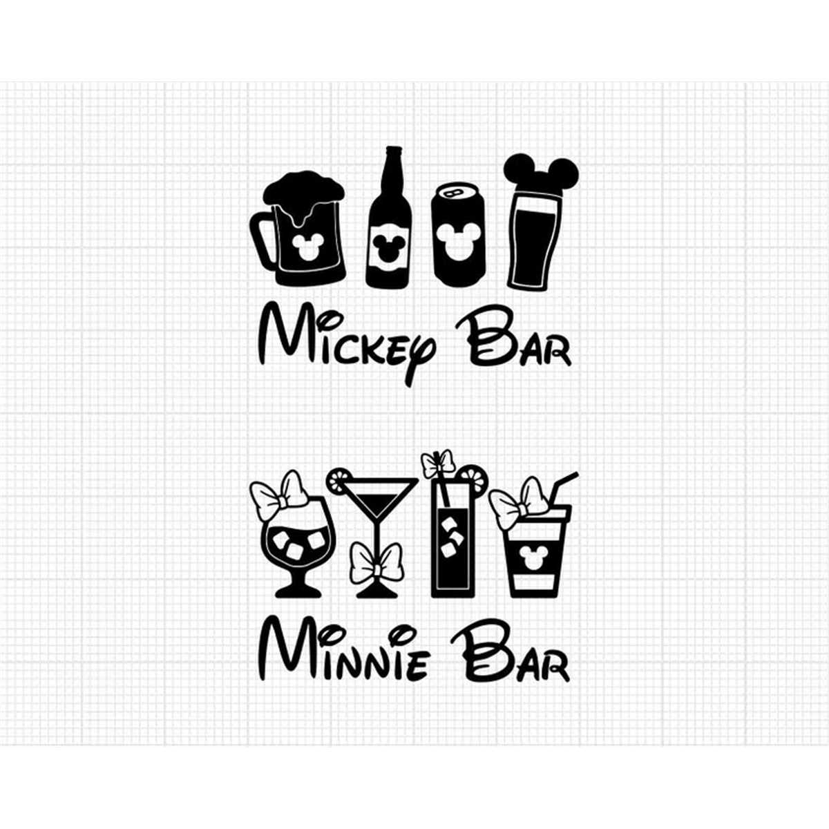 Minnie Bar, Mickey Bar, Drinks, Couple Mickey Minnie Mouse, | Inspire ...