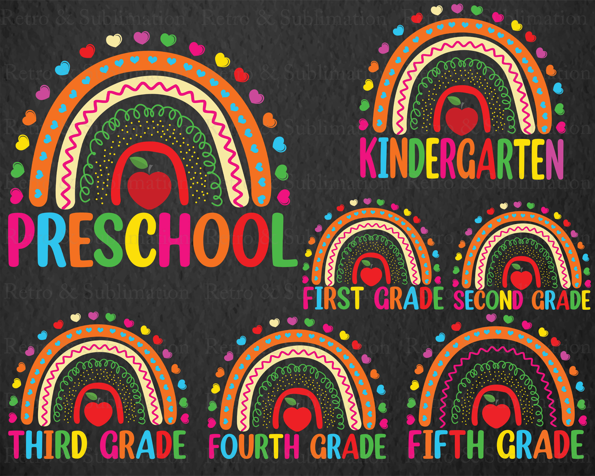 First Day Of School Boho Rainbow Svg Bundle, Back To School | Inspire ...