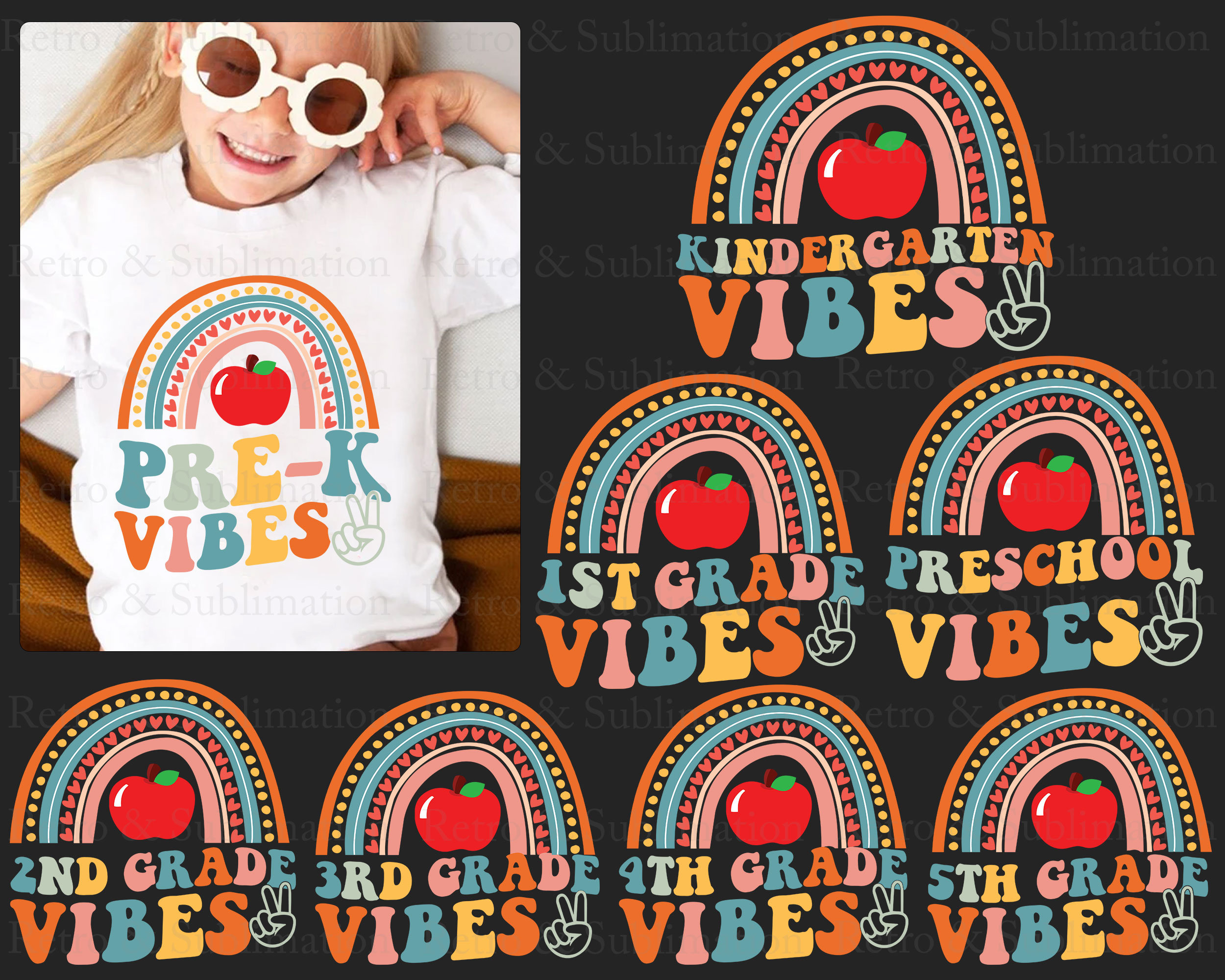 First Day Of School Boho Rainbow Svg Bundle, Back To School - Inspire ...