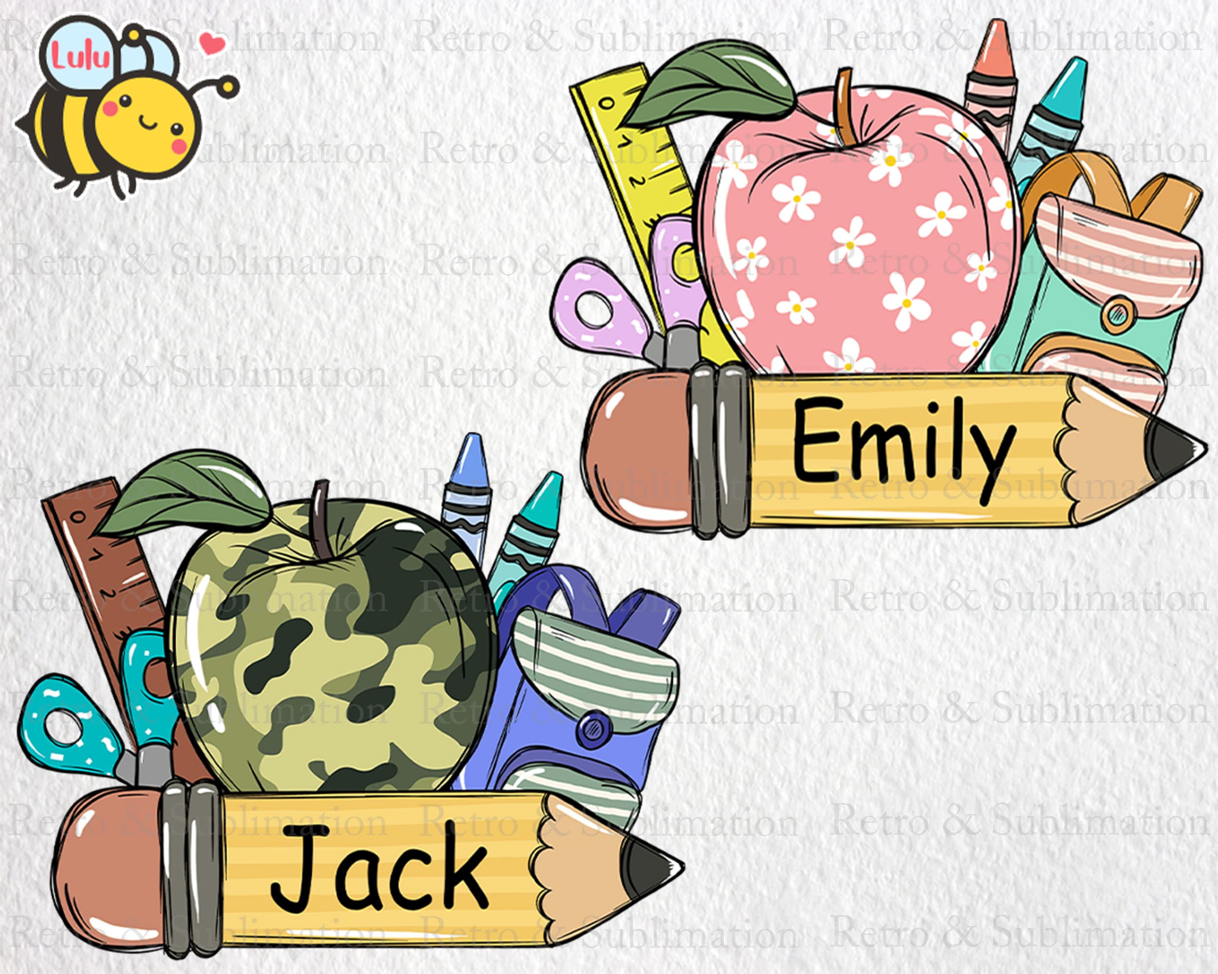 Personalization Back To School Png for Kids, First Day of Sc - Inspire ...