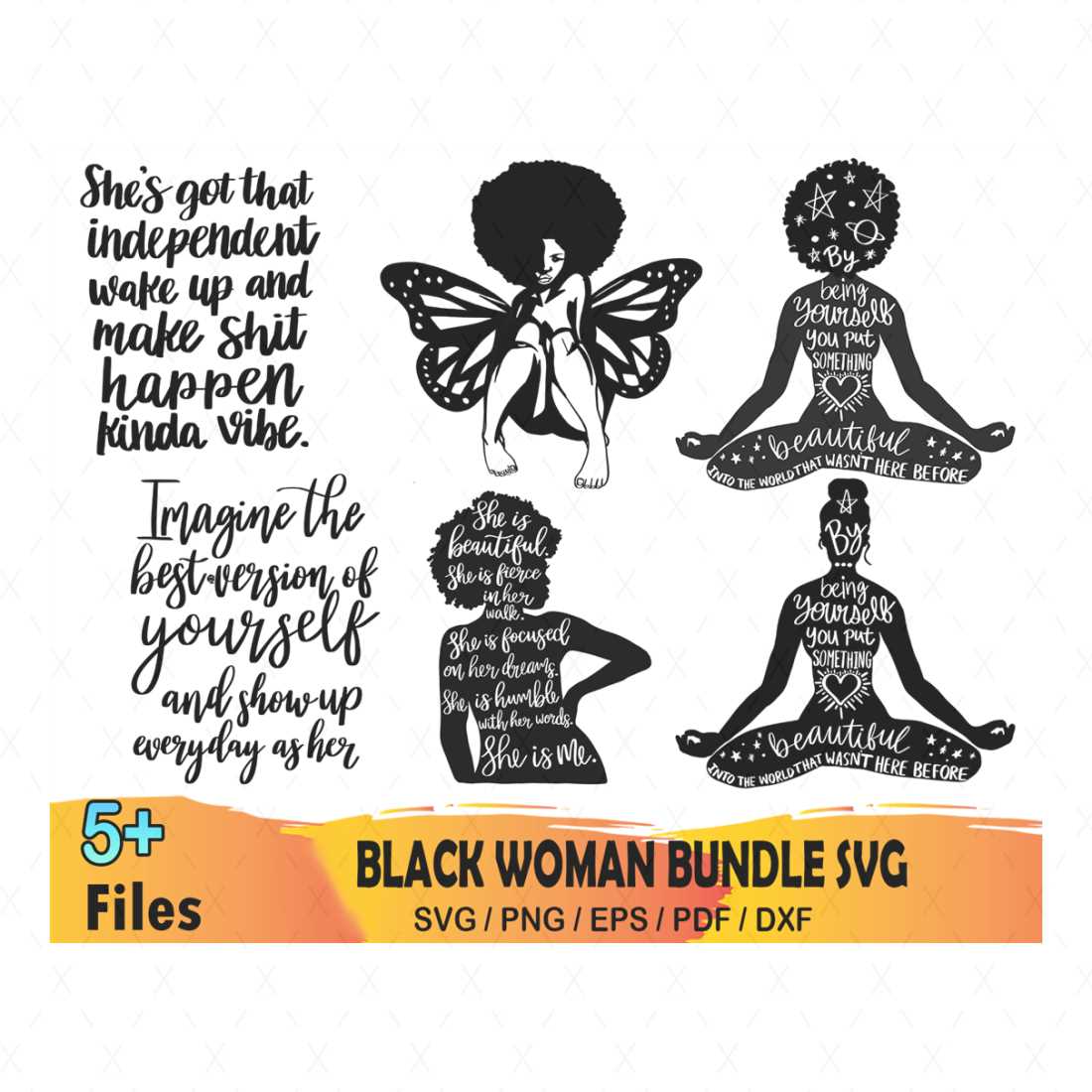 5 Black Woman Bundle, Trending Svg, Black Woman Bundle | Inspire Uplift